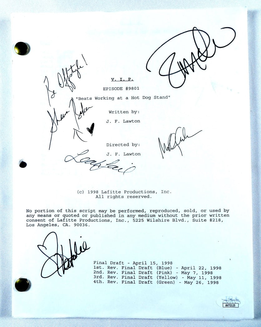 VIP Cast Signed Autographed Script Pamela Anderson Lail Raitano +3 JSA ...