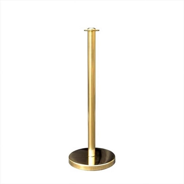 VIP Crowd Control 1603 12 in. Flat Base Economy Gold Stainless Steel ...