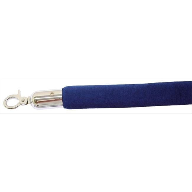 VIP Crowd Control 72 in. Velour Rope with Mirror Closable Hook - Blue ...