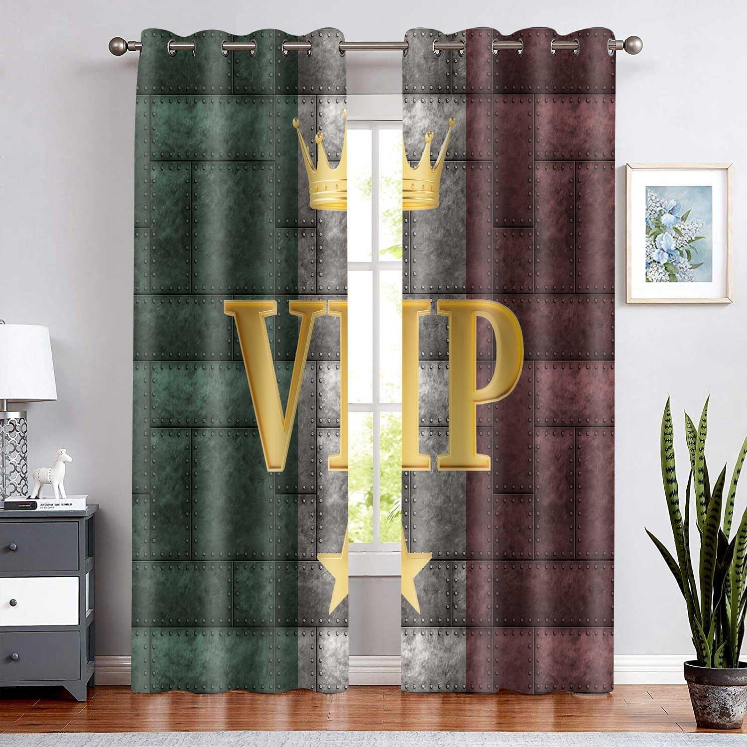 VIP Curtain Gold Crown Window Curtains - Walmart.com