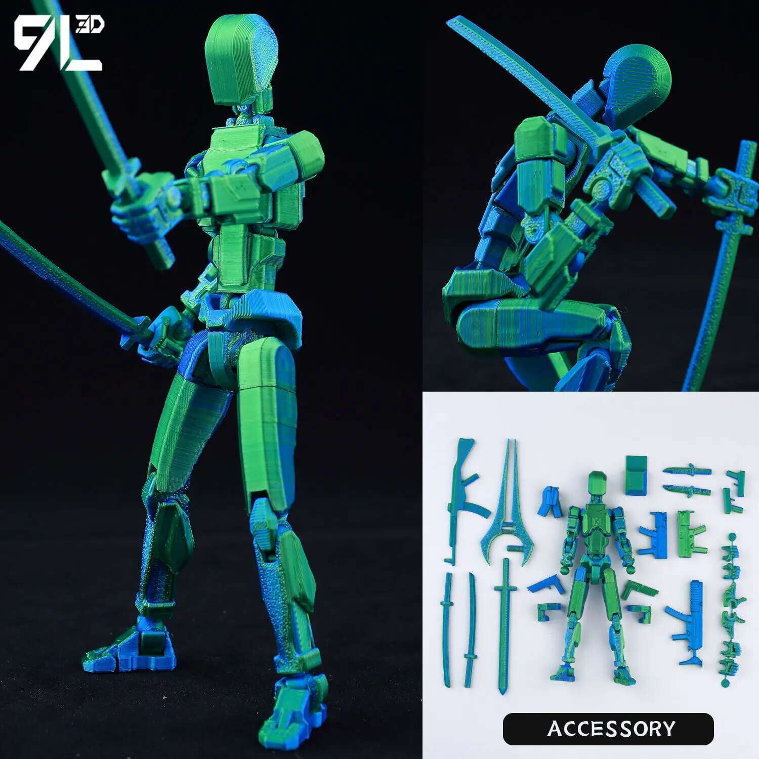 VIP-Dropshipping 9L3D Printed Lucky Dummy 13 Action Figures Movable ...