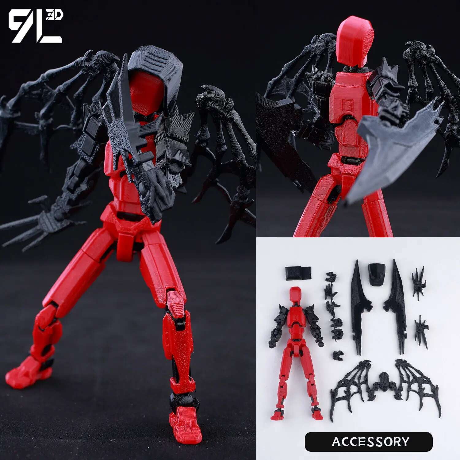 VIP-Dropshipping 9L3D Printed Lucky Dummy 13 Action Figures Movable ...