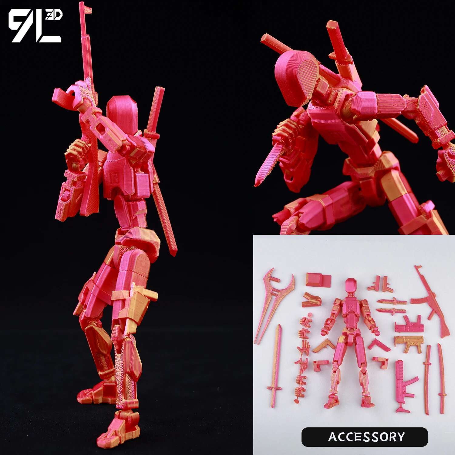 VIP-Dropshipping 9L3D Printed Lucky Dummy 13 Action Figures Movable ...