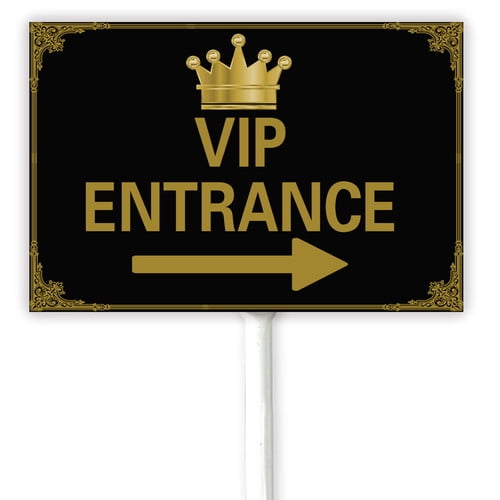 VIP Entrance Outdoor Metal Sign with Right Arrow 12"x8" Sturdy Aluminum ...
