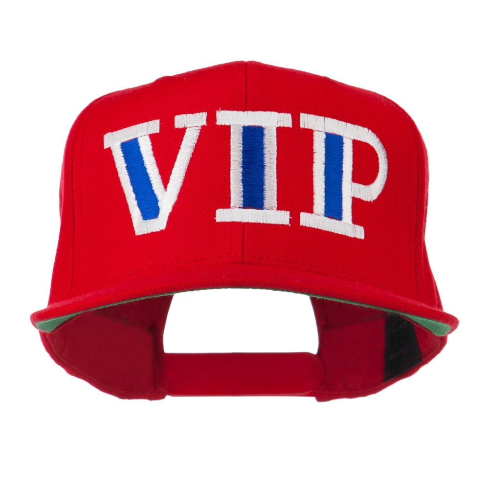 VIP Flat Bill Embroidered Cap - Red OSFM - Walmart.com