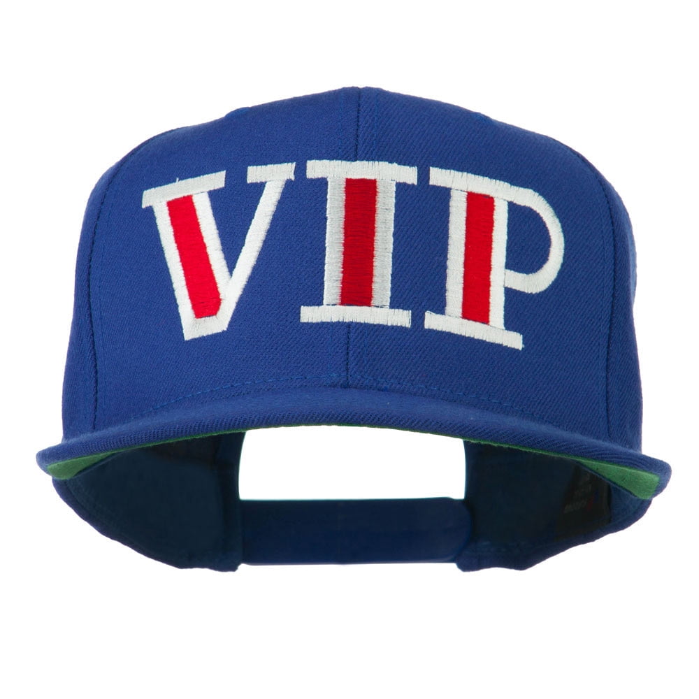 VIP Flat Bill Embroidered Cap - Royal OSFM - Walmart.com
