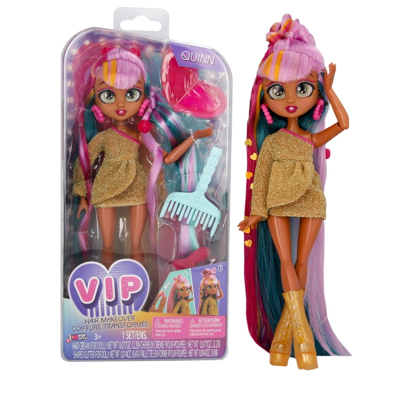 VIP Hair Makeover Quinn Fashion Doll, Transformable Hair and Glitter ...