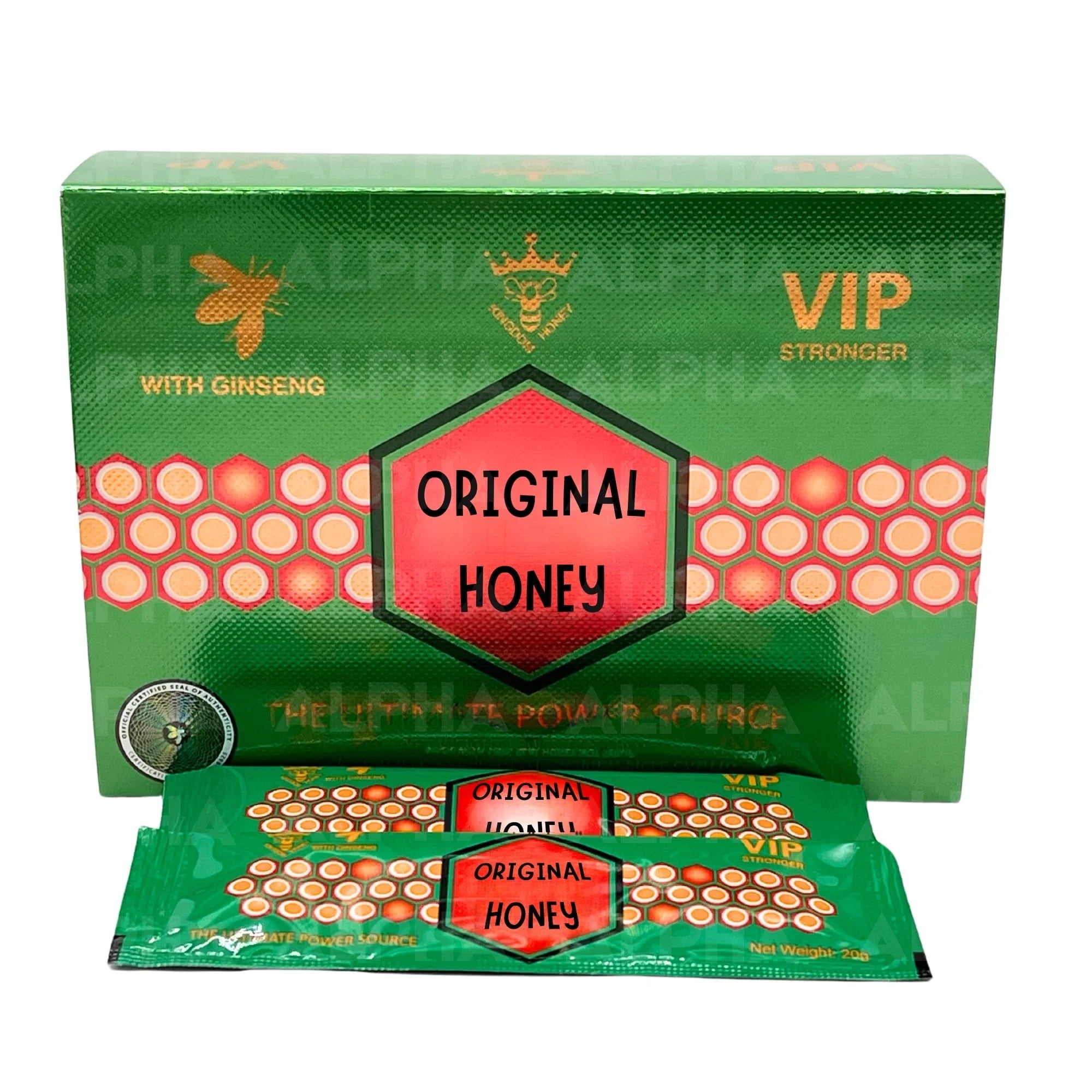 NEW Green-Royal Natural Honey Packets with Ginseng: Original Honey Pack ...