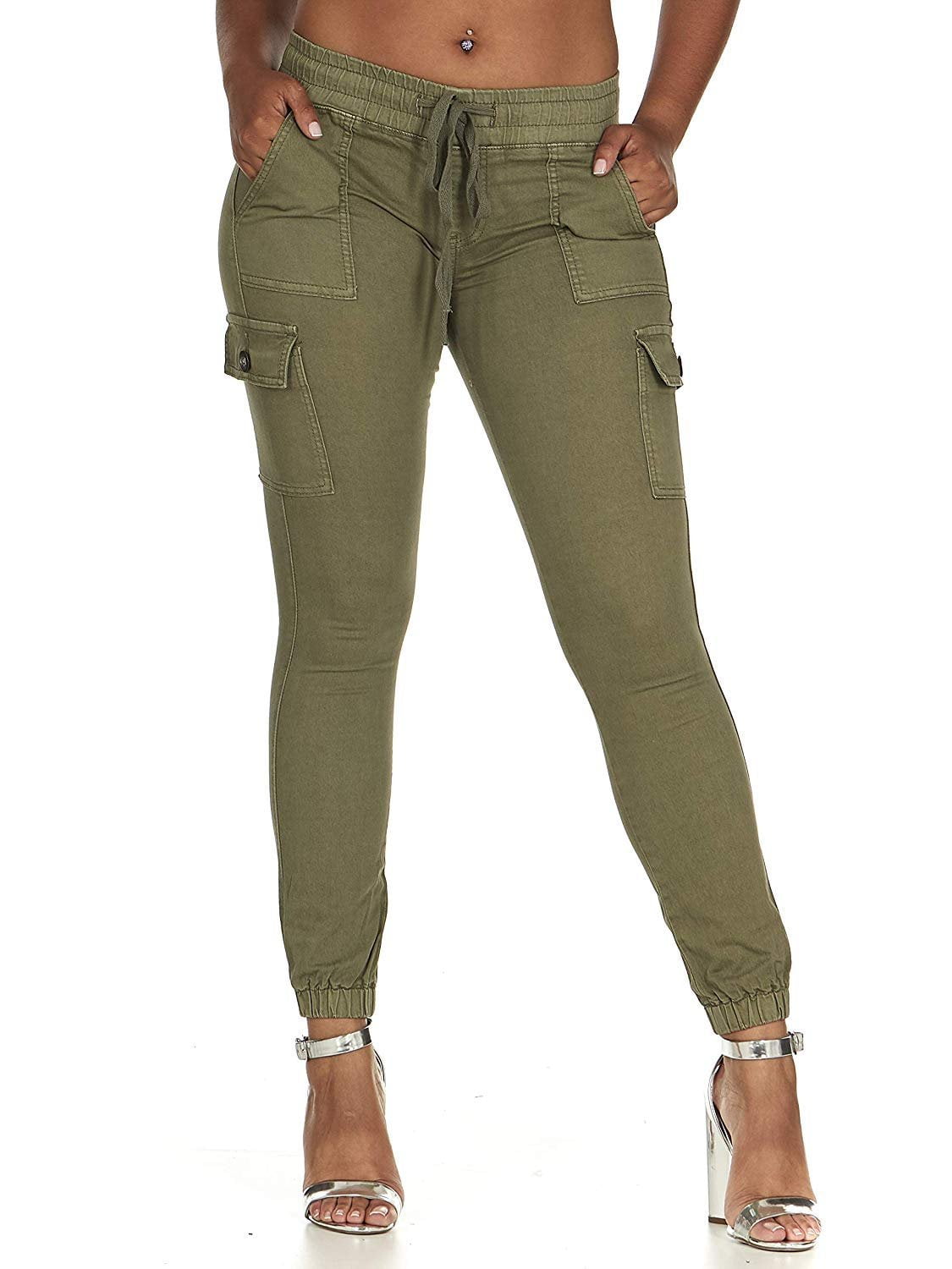 VIP JEANS CG Collection Cargo High Waisted Jogger Skinny Drawstring ...