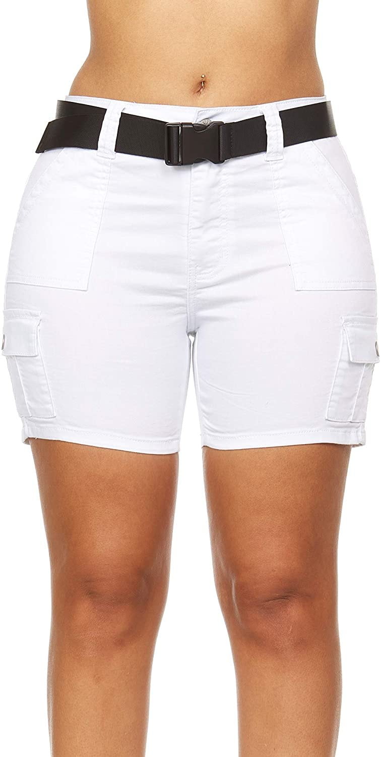 VIP Jeans Cargo Pocket Shorts Denim Jeans Black or White includes Belt ...