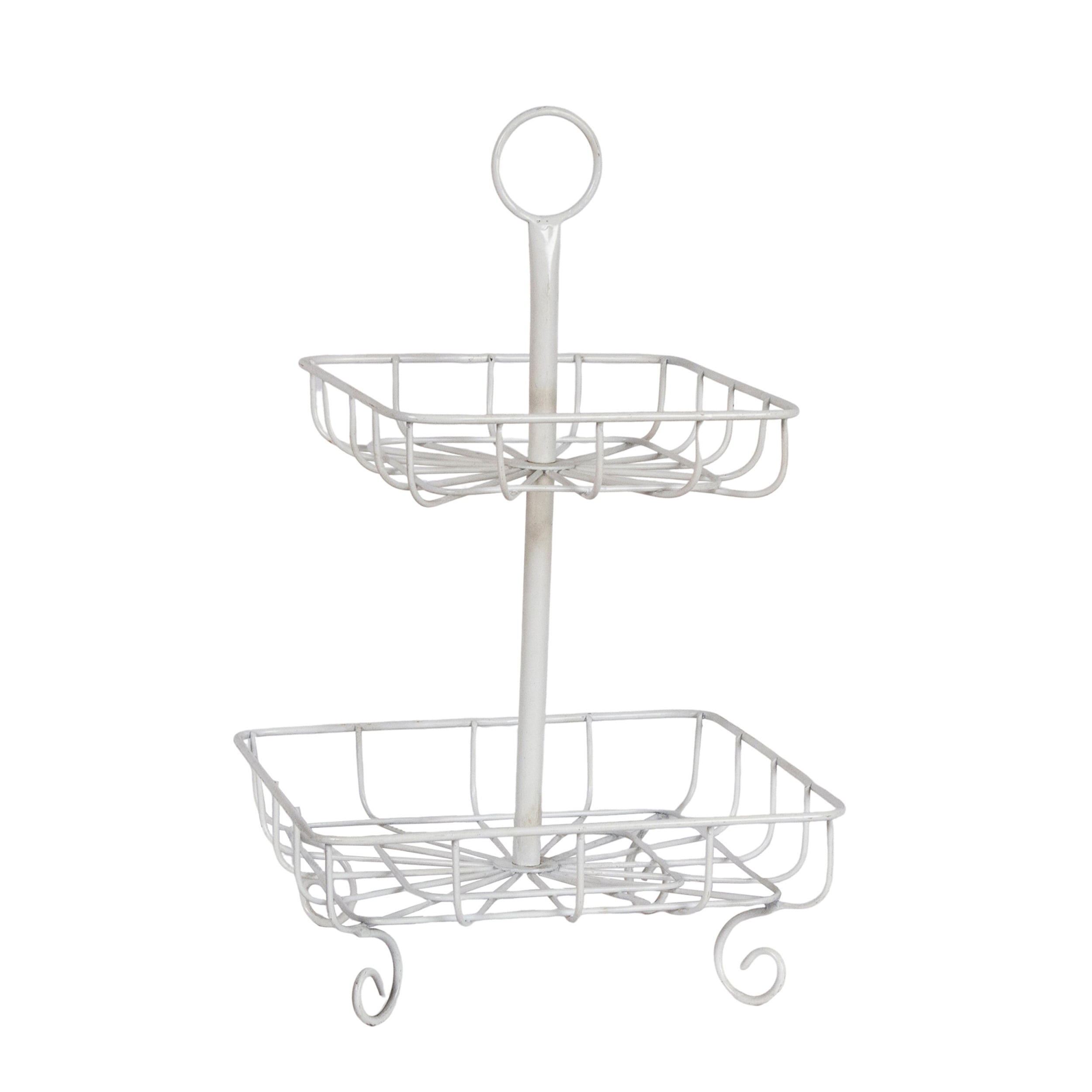 VIP Metal 17.75 in. White 2-Tier Rectangle Wireframe Tray - Walmart.com