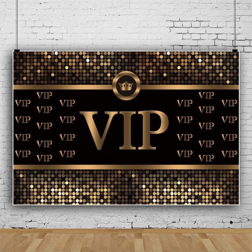 VIP Photography Background Backdrop Black and Gold Crown Background ...