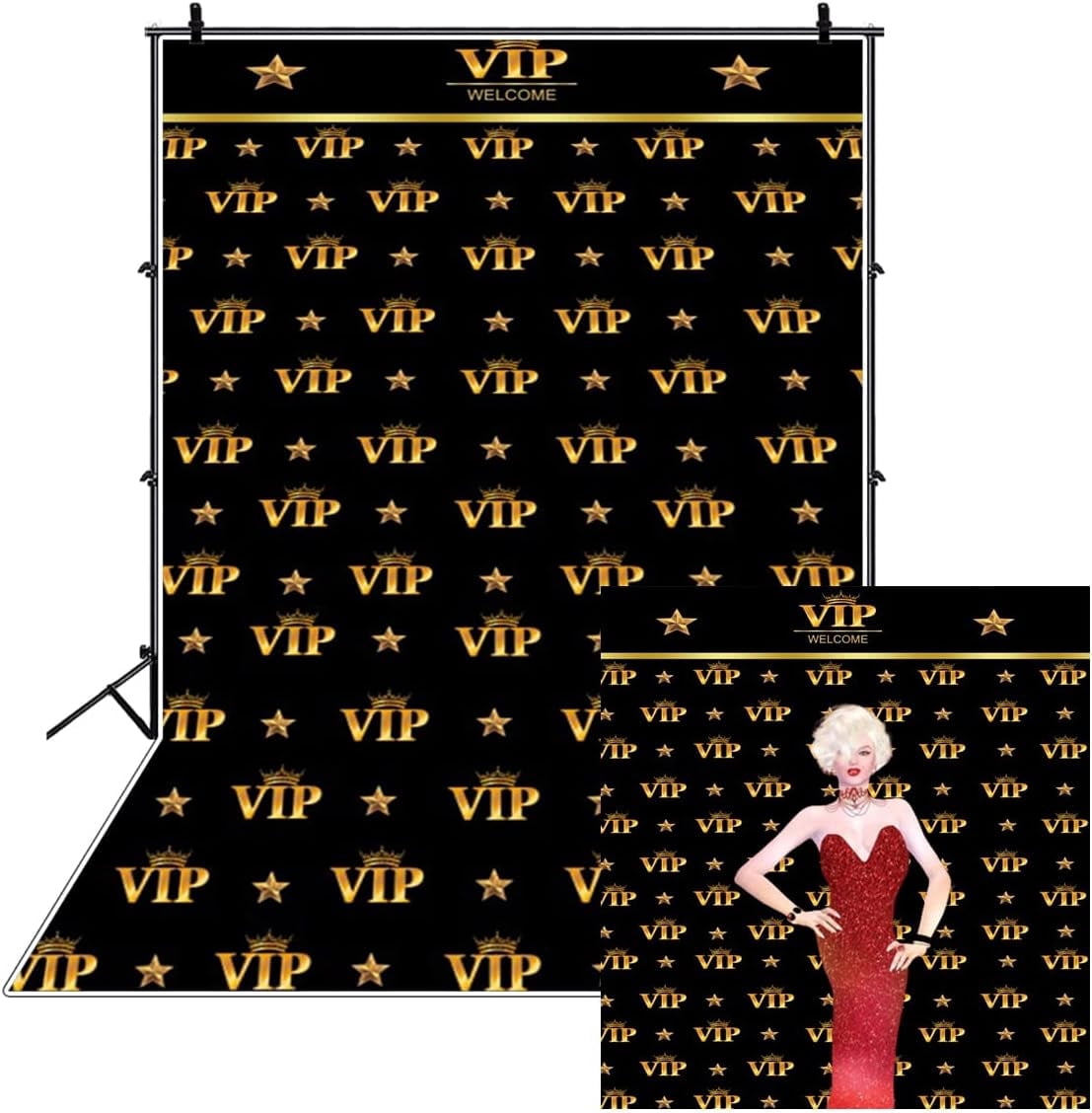 VIP Photography Background VIP Red Carpet Event Backdrop Twinkle Golden ...