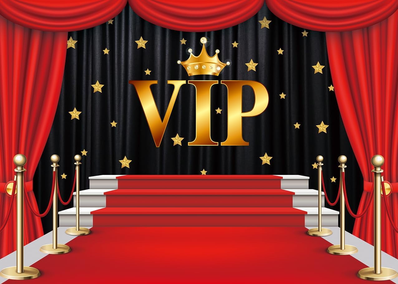 VIP Red Carpet Curtain Photography Backdrop Glittering Brilliant Stars ...