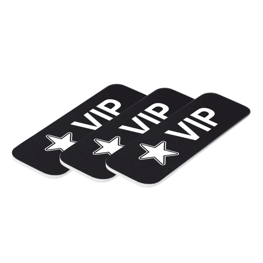 VIP (Star) 1 x 3" Name Tag/Badge, Black, (3 Pack) - Walmart.com