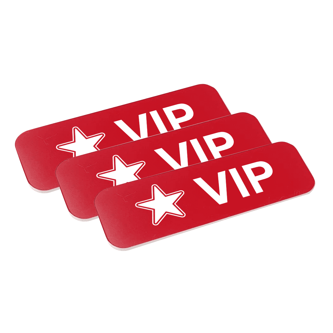 VIP (Star) 1 x 3" Name Tag/Badge, Red, (3 Pack) - Walmart.com