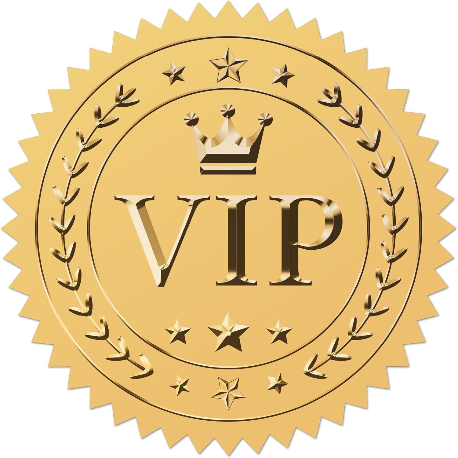 VIP Stickers 100Pcs 2" Crown Envelope Seals Stickers Gold Foil Stickers ...