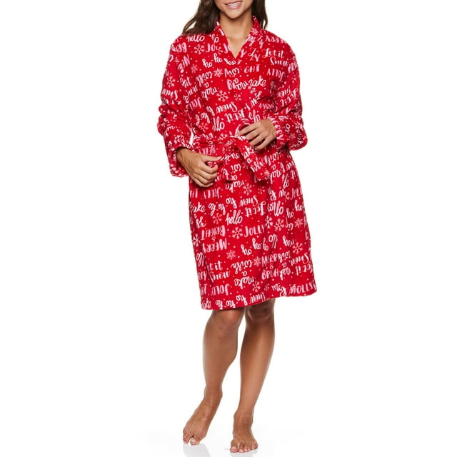 VIP Women's and Women's Plus Size Plush Wrap Robe with Tie Belt, Sizes ...