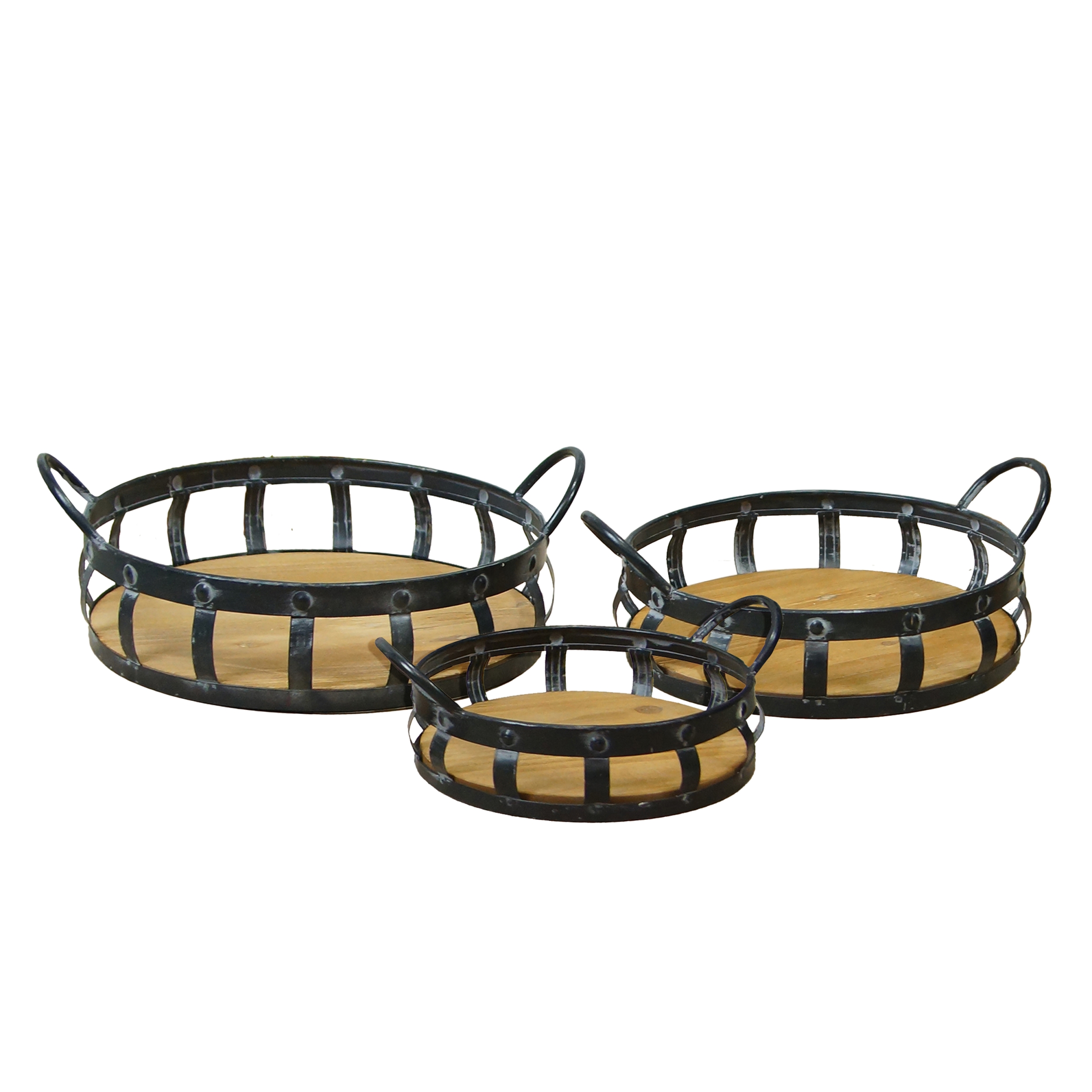 VIP Wood 15.5 in. Brown Cage Trays with Handle Set of 3 - Walmart.com