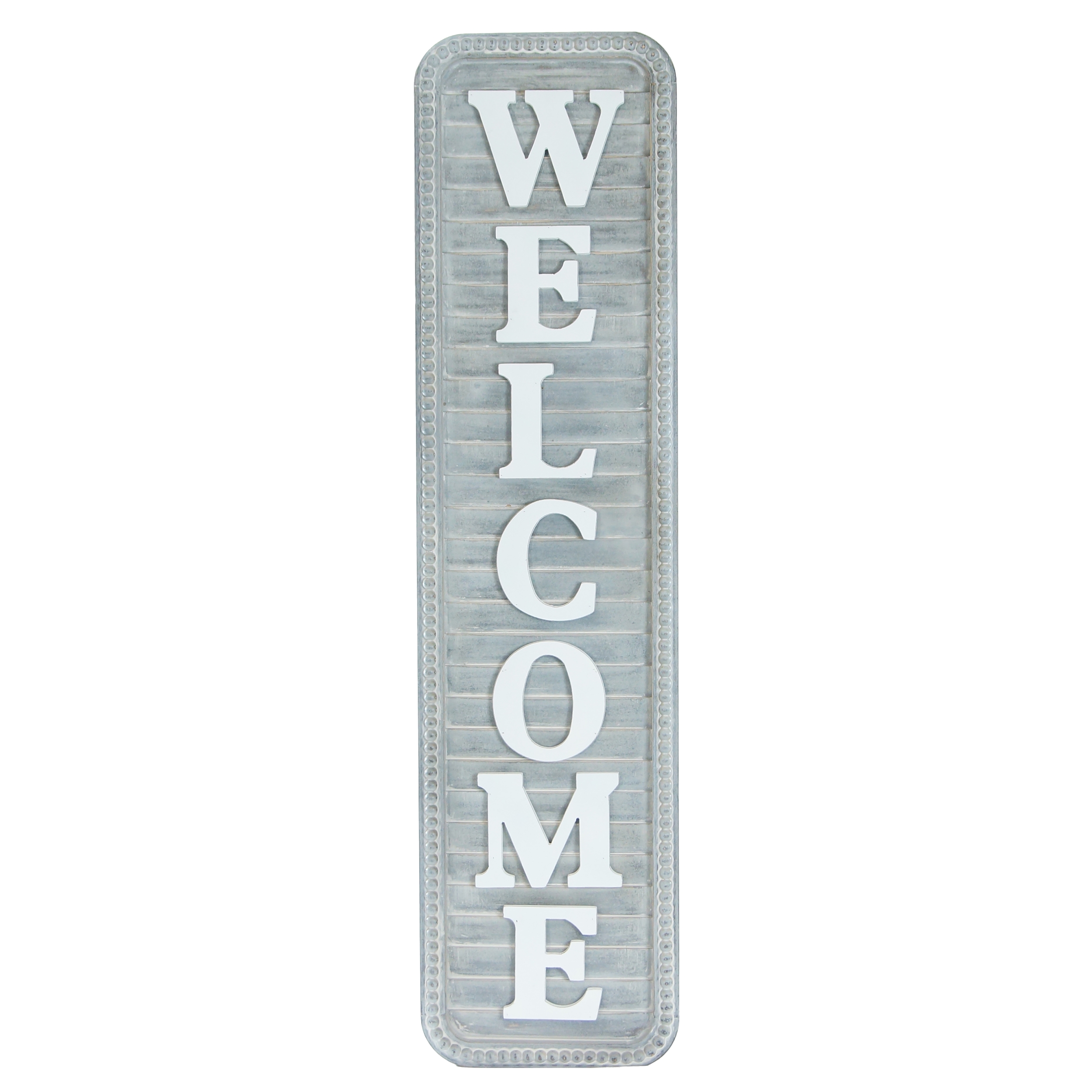 VIP Wood 32 in. Gray Galvanized Welcome Sign - Walmart.com