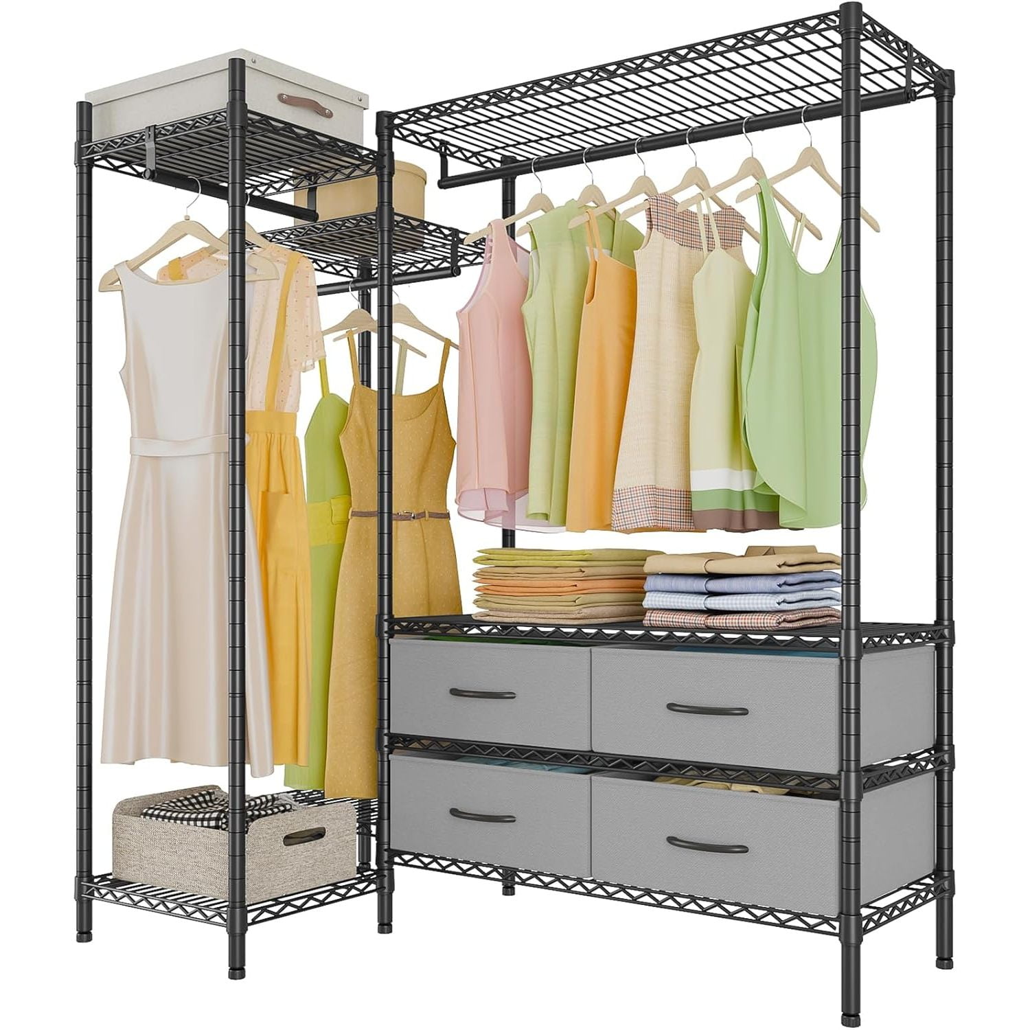 VIPEK L20 L Shaped Garment Rack Corner Adjustable Clothing Rack Heavy ...