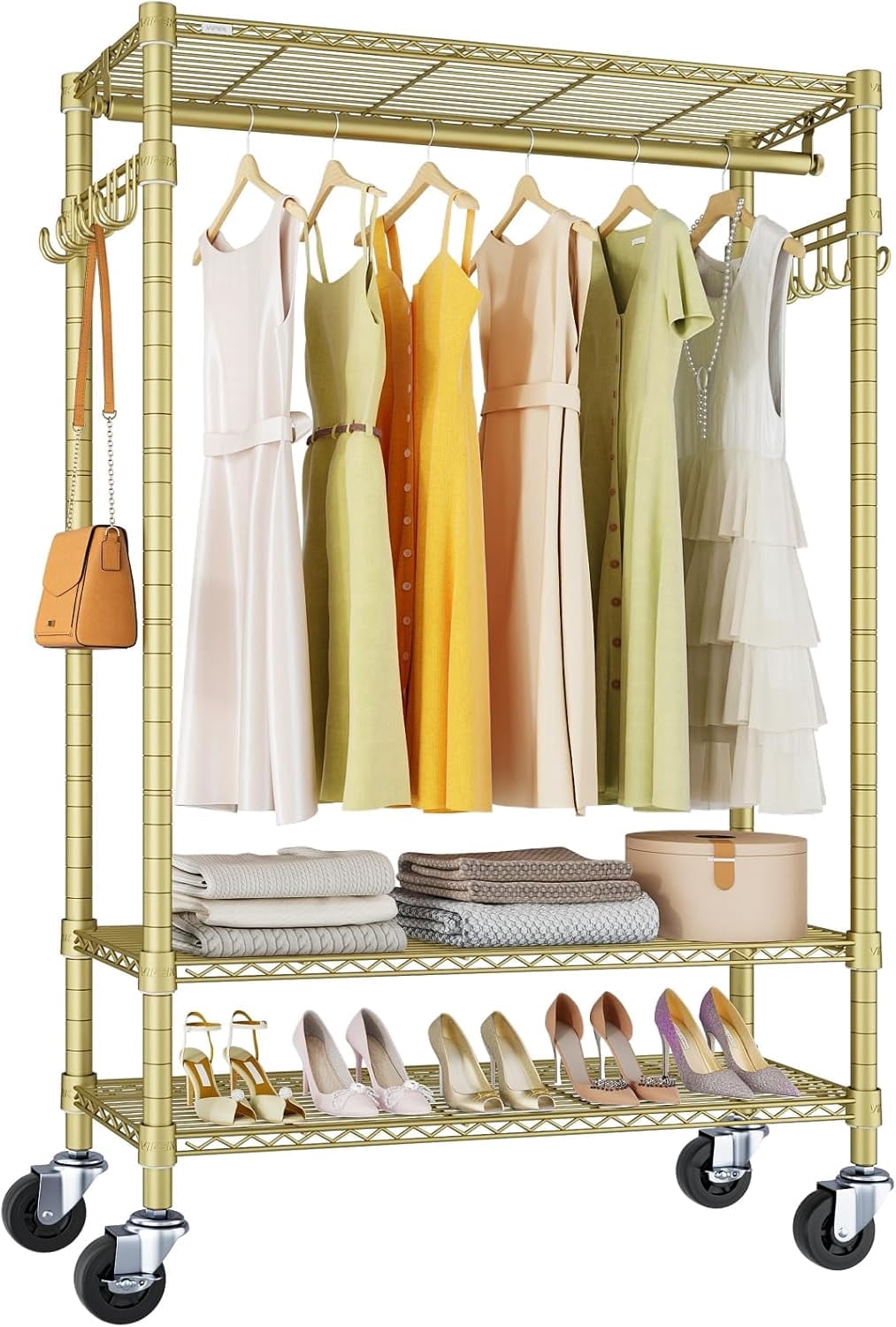 VIPEK R3 Heavy Duty Garment Rack with Lockable Wheels, 374LB Capacity ...