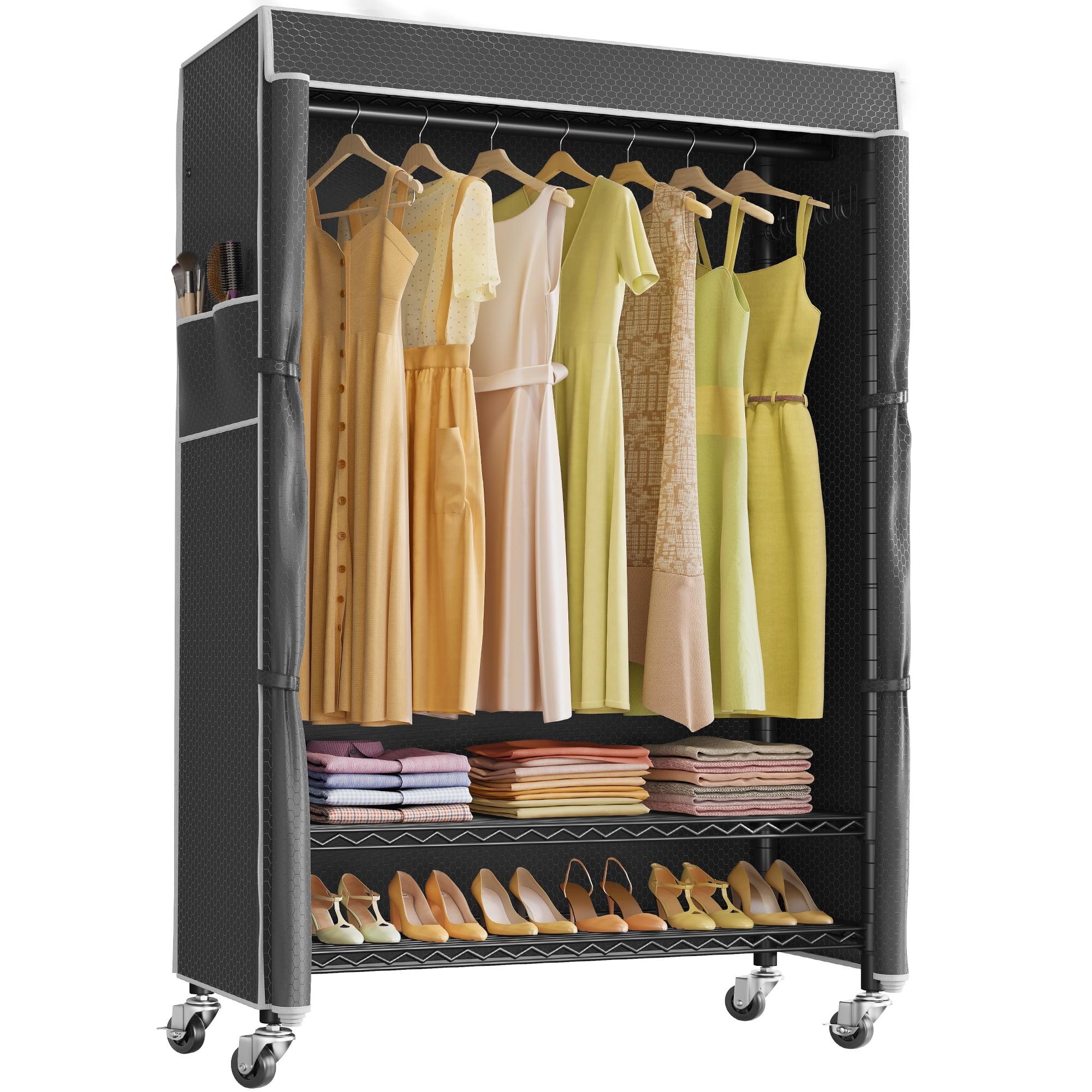 VIPEK R1C Plus Garment Rack with Cover Rolling Clothes Rack with ...