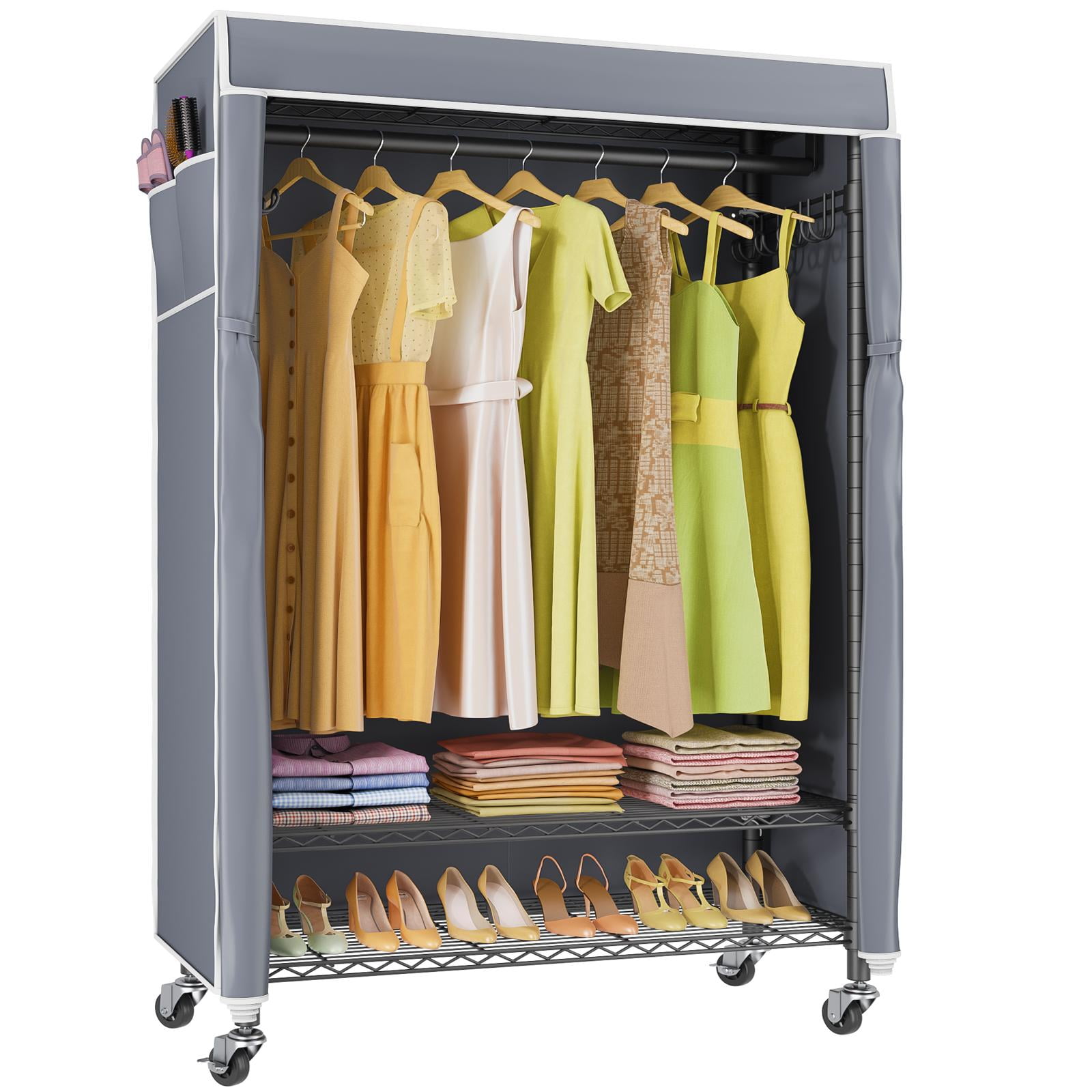 VIPEK R1C Plus Garment Rack with Cover Rolling Clothes Rack with ...