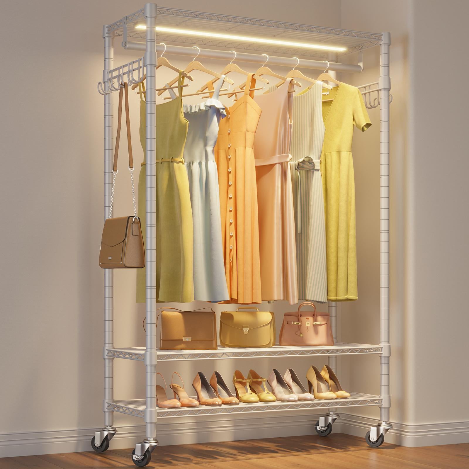 VIPEK R1L Garment Rack Rolling Clothes Rack with Dimmable Led Light ...