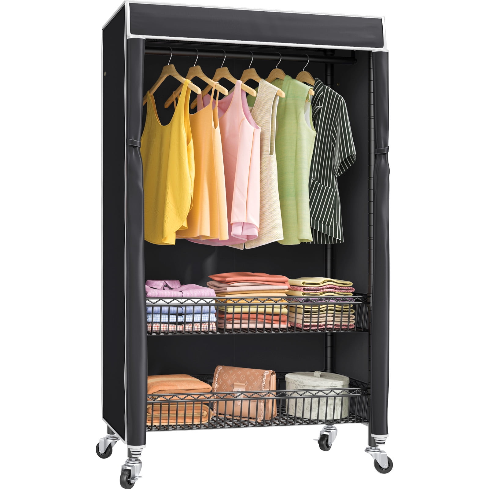 VIPEK R2C Plus Rolling garment rack Covered Clothes rack Heavy Duty ...