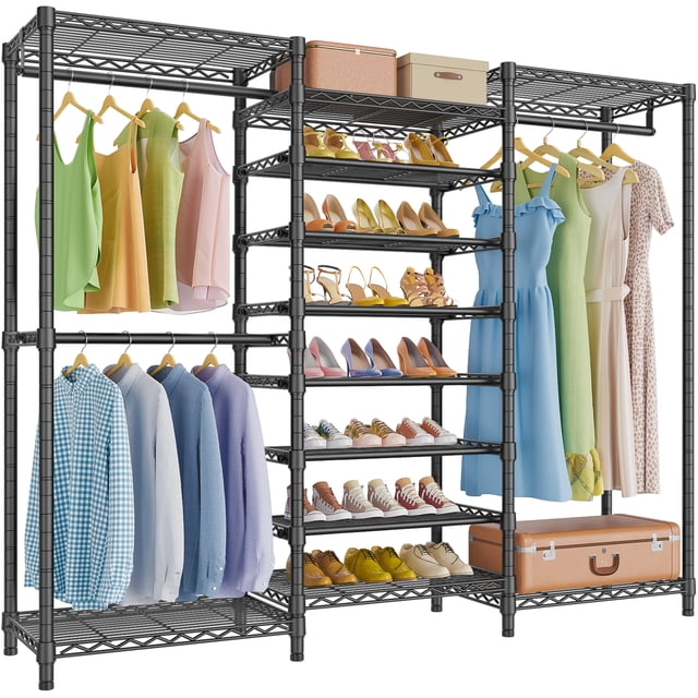 VIPEK S3 Heavy Duty Garment Rack, Free Standing with 6-Tier Shoe Rack ...
