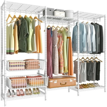 Telescopic Garment Rack, Premium Heavy Duty Movable Coat Hanger Clothes ...