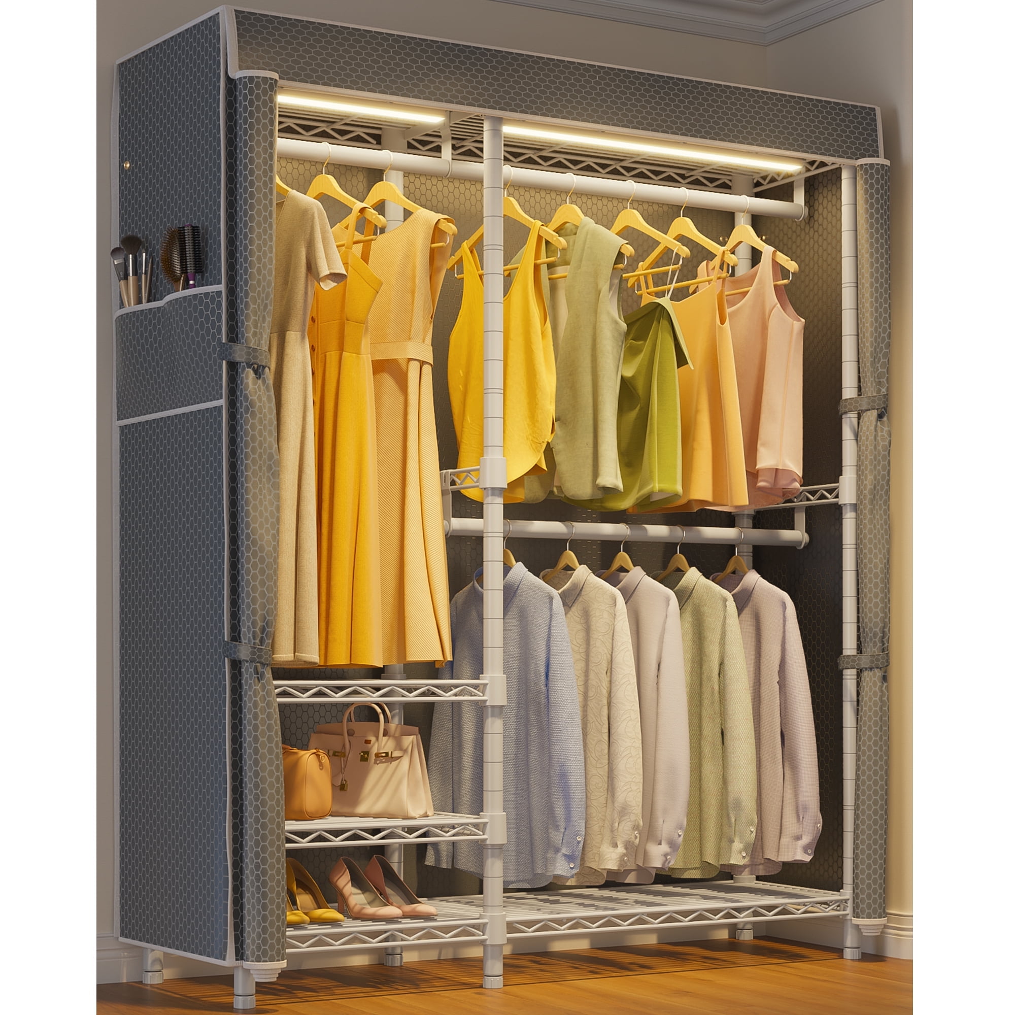 VIPEK V2LC Garment Rack Heavy Duty Covered Clothes Rack with Dimmable ...