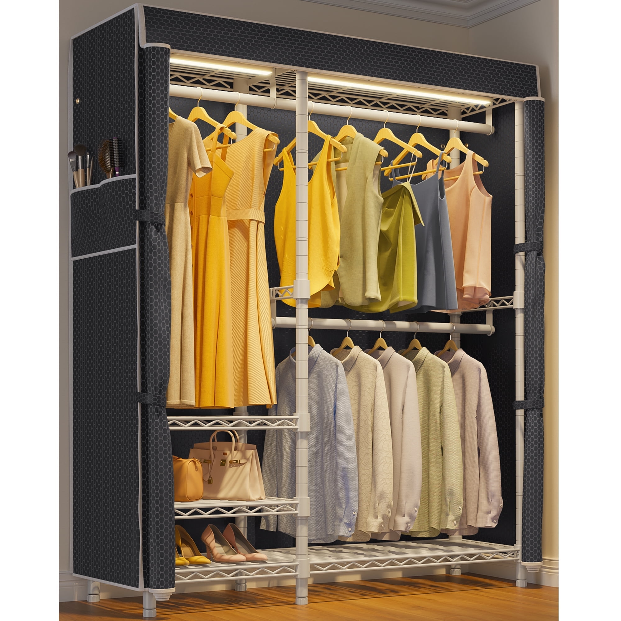 VIPEK V2LC Garment Rack Heavy Duty Covered Clothes Rack with Dimmable ...