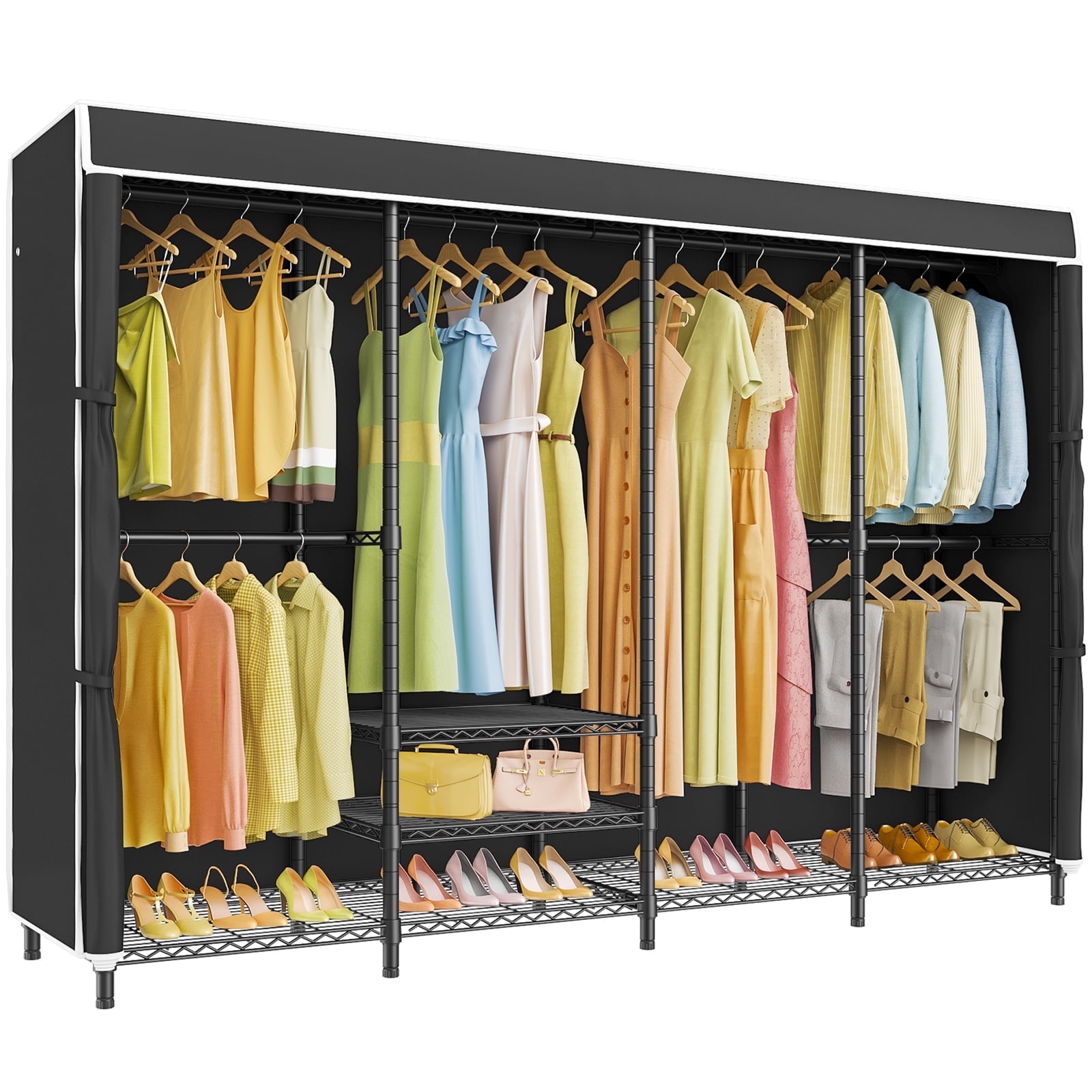 VIPEK V40C Plus Clothing Rack Black Metal Closet Rack with Black ...