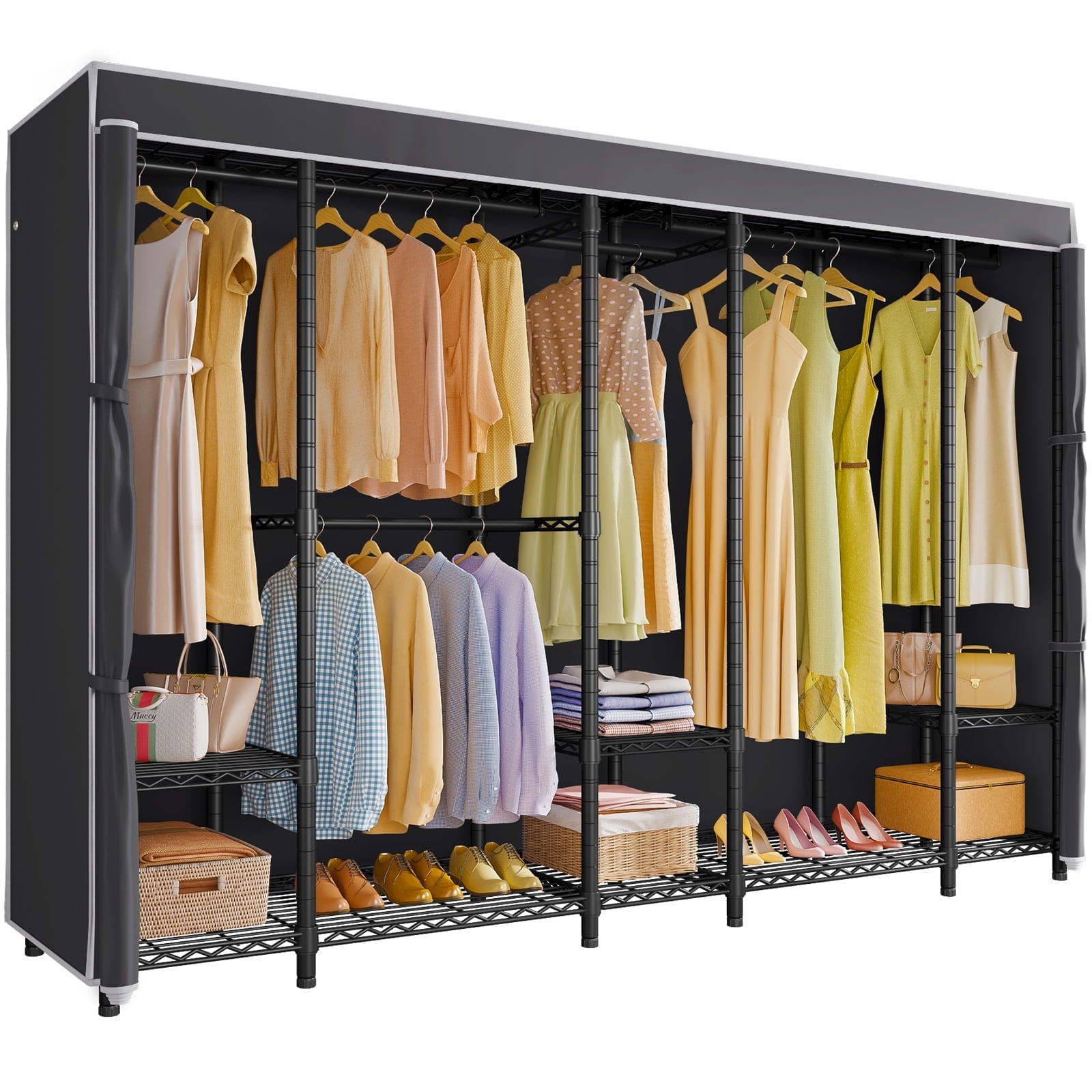 VIPEK V50C Black Portable Closet Rack with Black Cover, Large ...