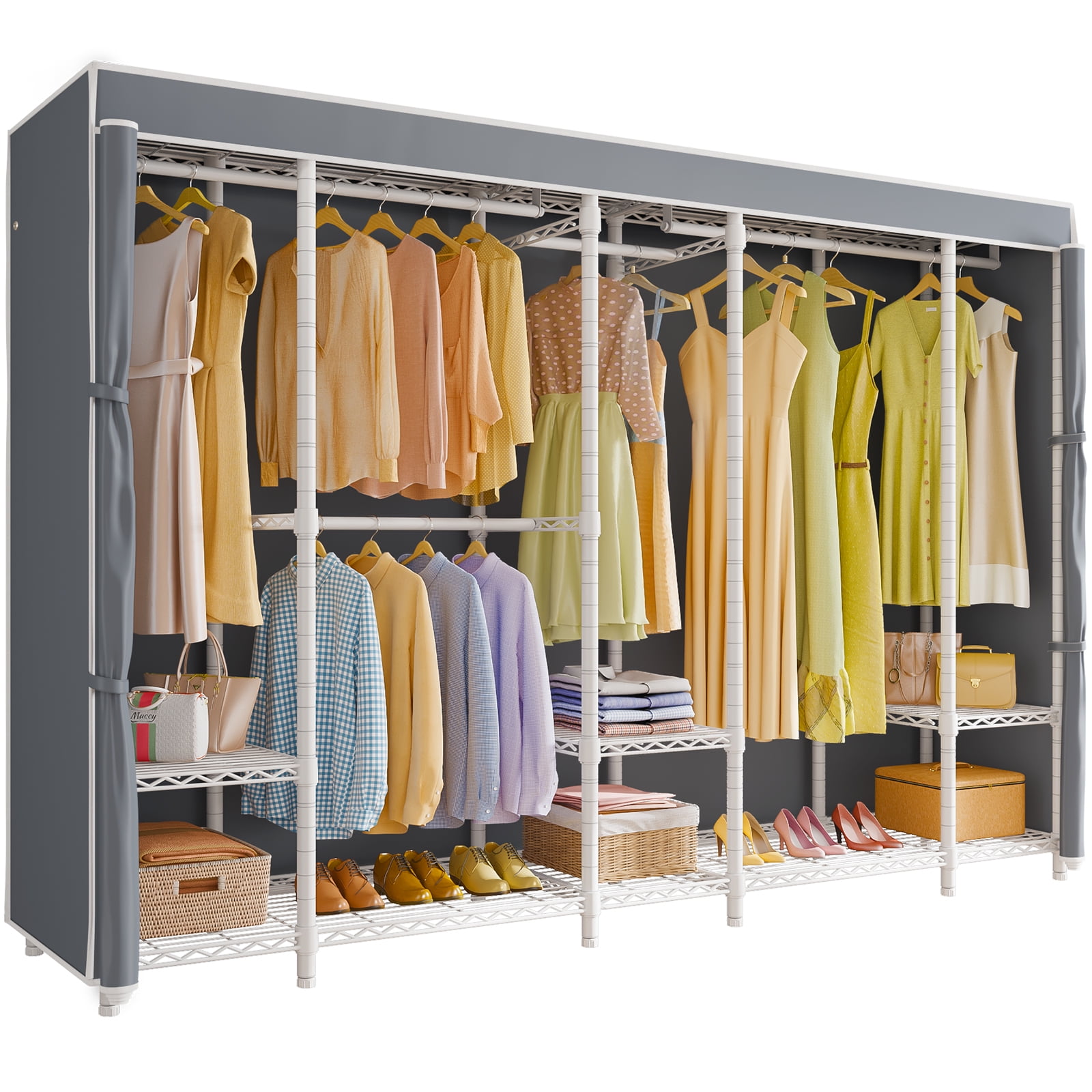 VIPEK V50C White Portable Closet Rack with Grey Cover, Extra Large ...