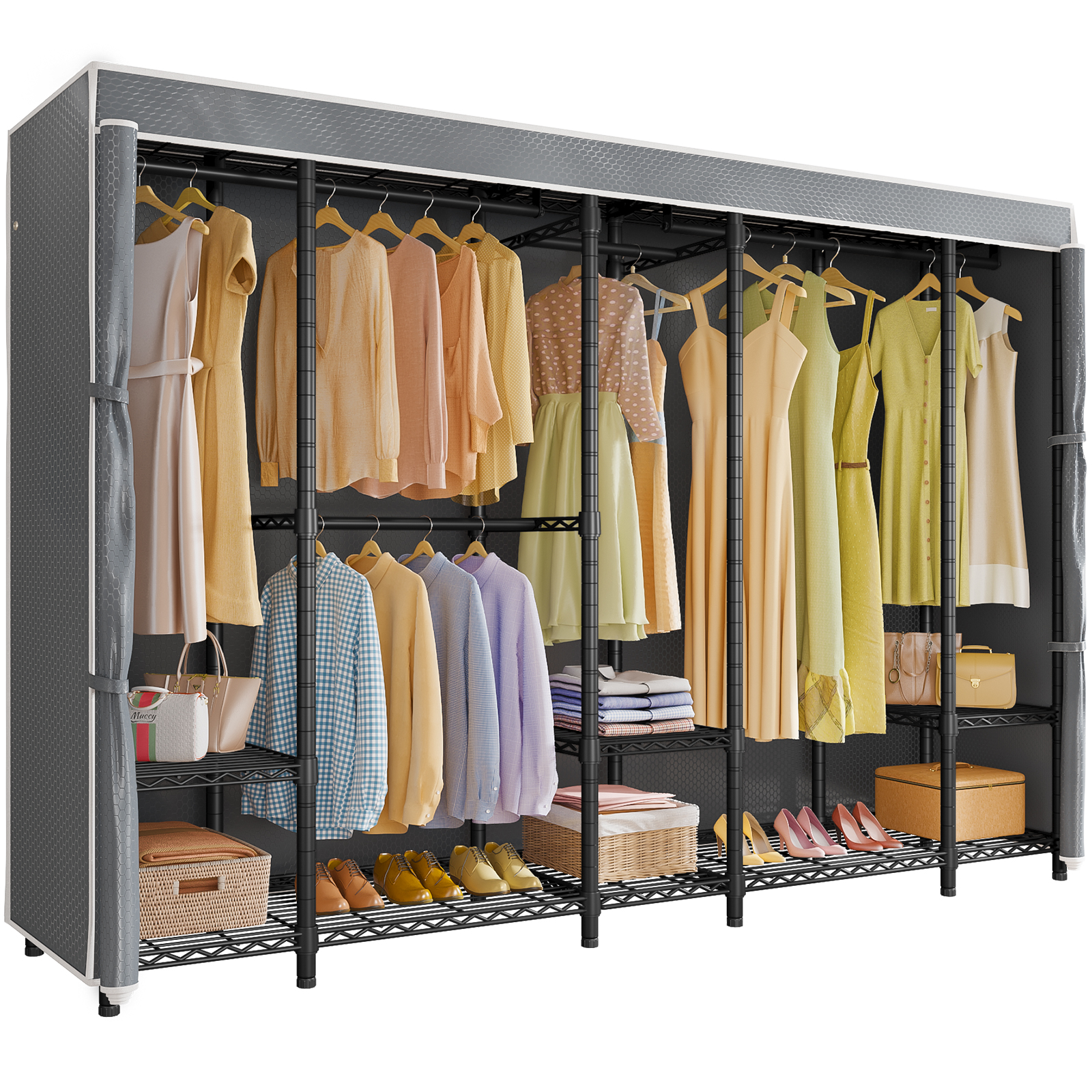 VIPEK V5L Garment Rack Heavy Duty Covered Clothes Rack with Dimmable ...