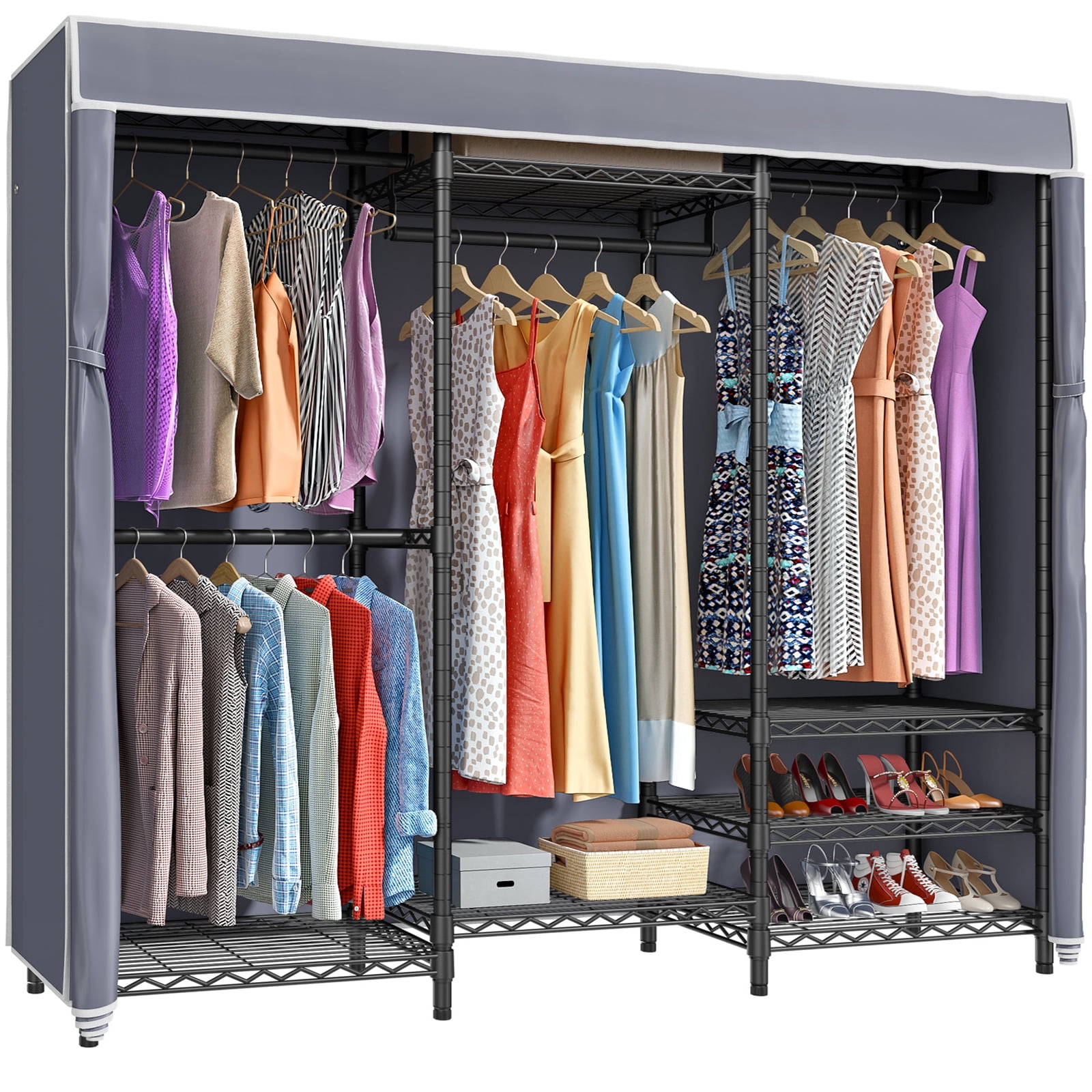 "VIPEK V5C High-Strength Metal Garment Rack with Adjustable Shelves ...