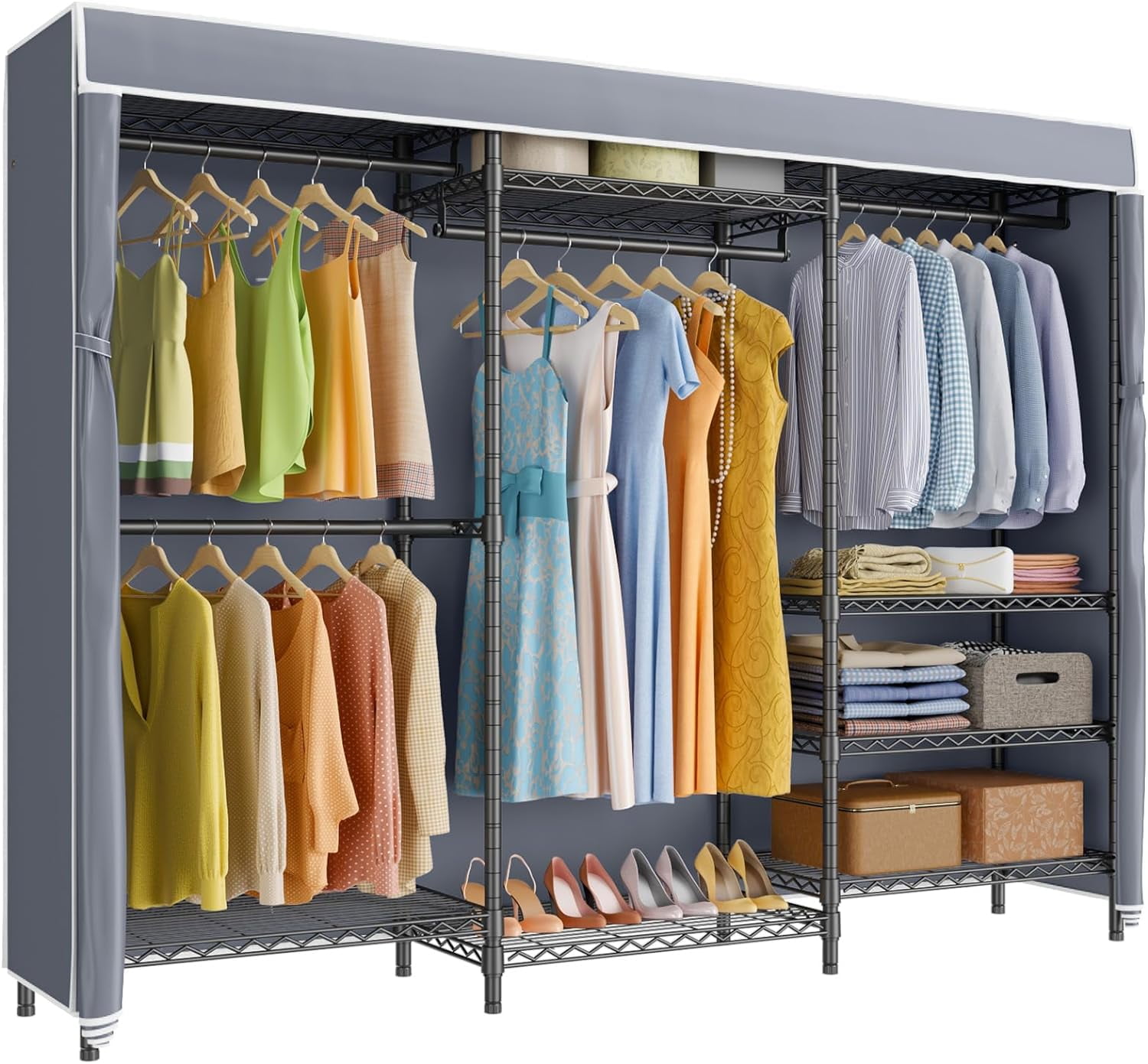 VIPEK V5C Plus Covered Clothes Rack Portable Wardrobe Closet with Cover ...