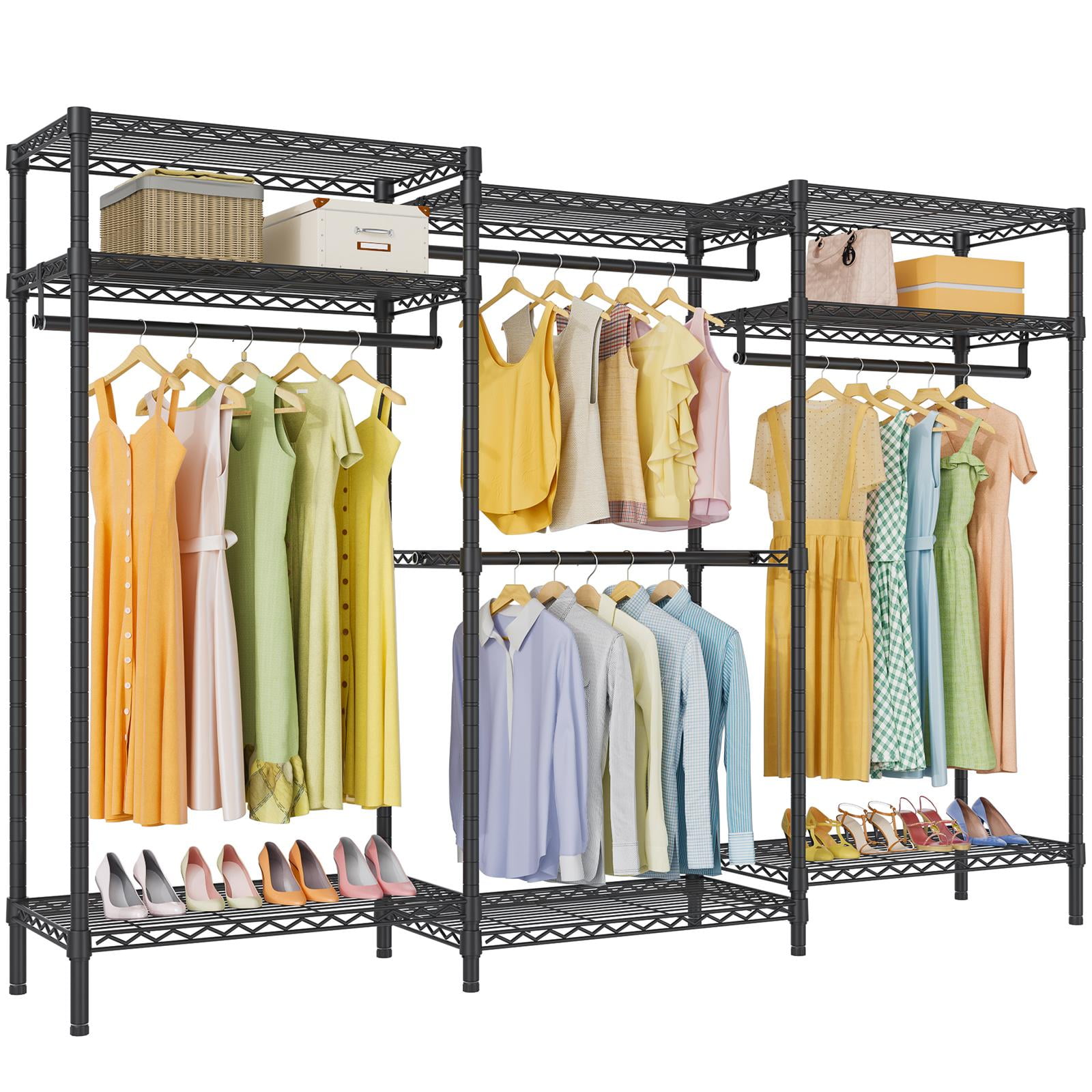 VIPEK V5i Plus Heavy Duty Wire Garment Rack, Adjustable Shelves, Free ...