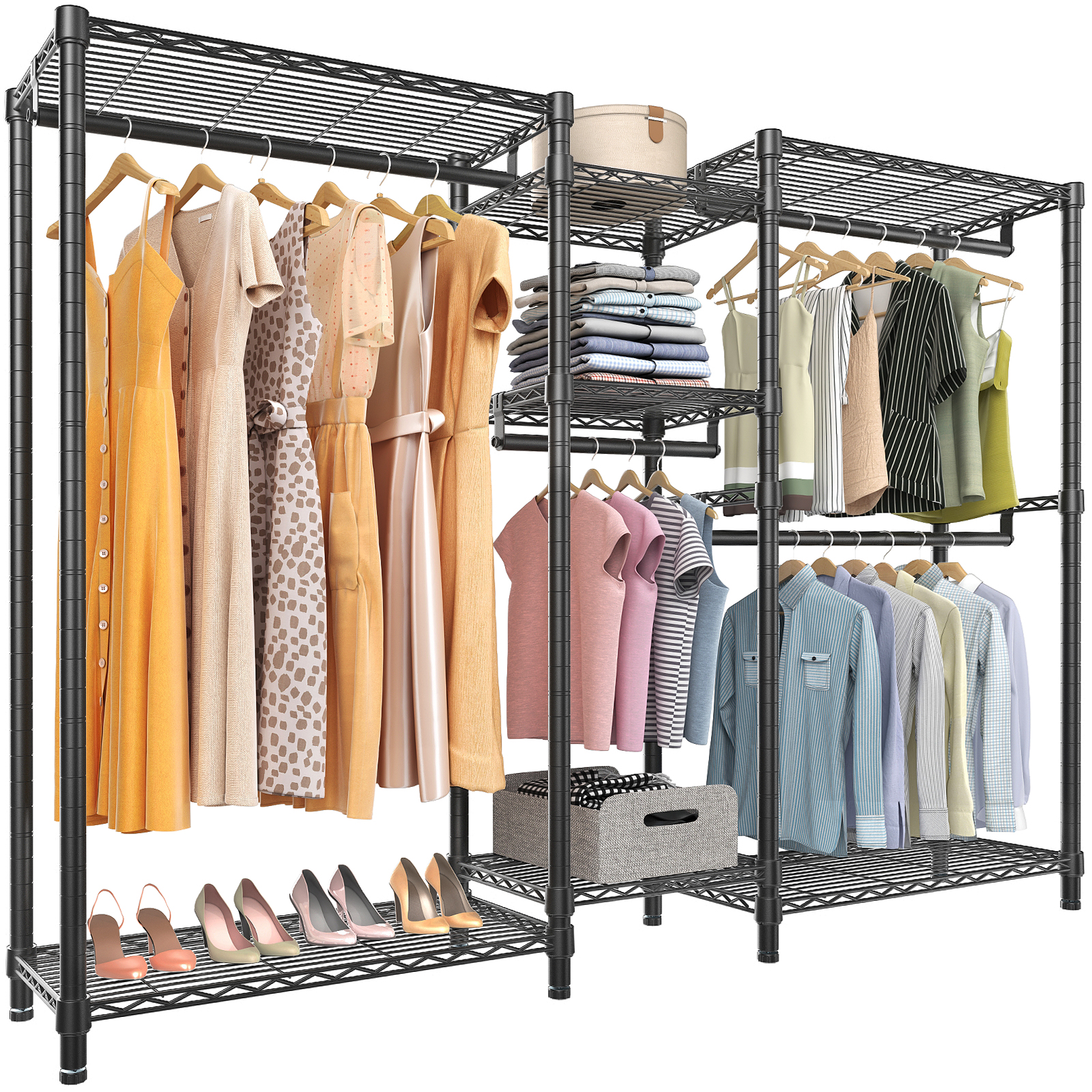 Home Basics 2 Tier Expandable Garment Rack, Black - Walmart.com