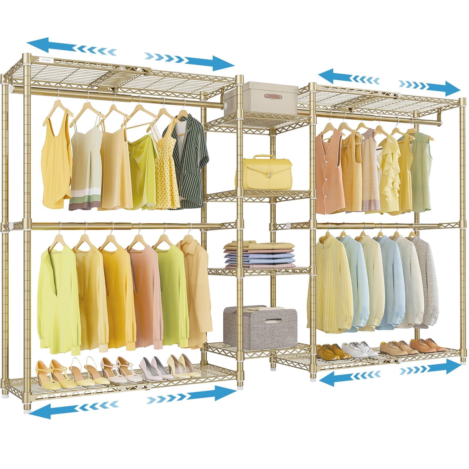 VIPEK X3 Heavy Duty Expandable Garment Rack, 1210LB Capacity Adjustable ...