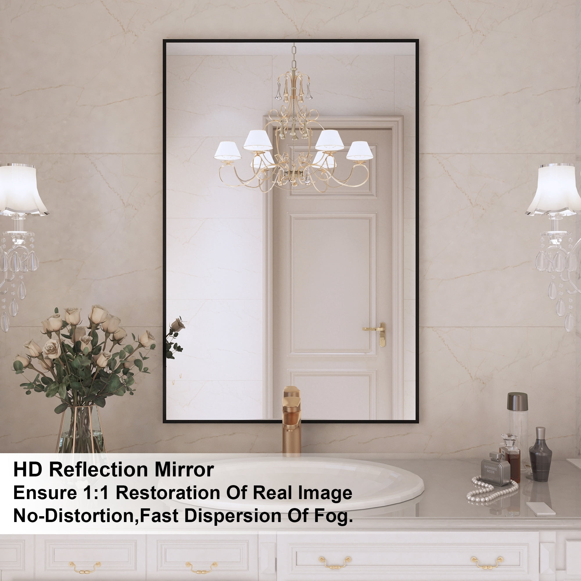 VIPLOOK Aluminum Alloy Framed Wall Mounted Bathroom Vanity Accent ...