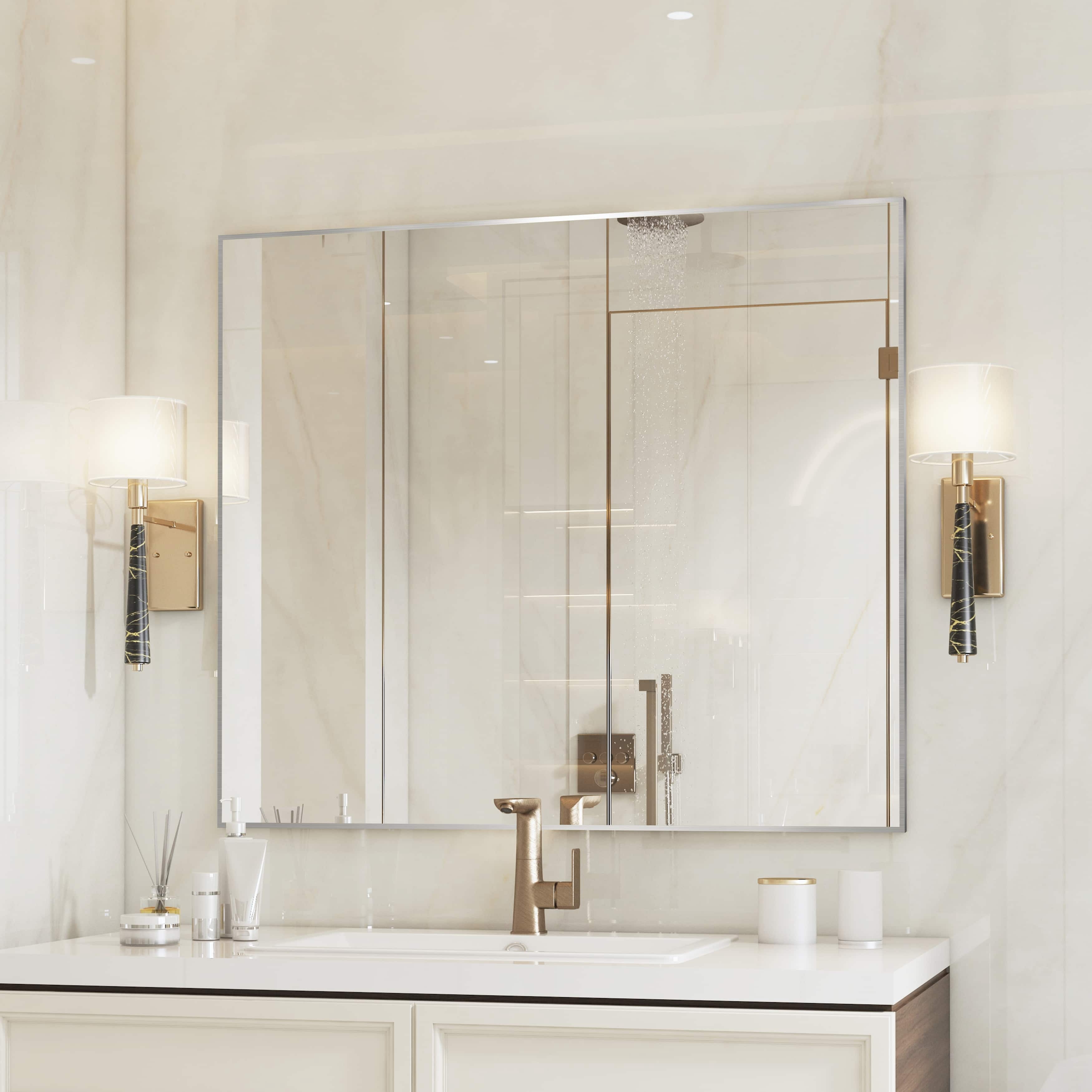 VIPLOOK Aluminum Alloy Framed Wall Mounted Bathroom Vanity Accent ...