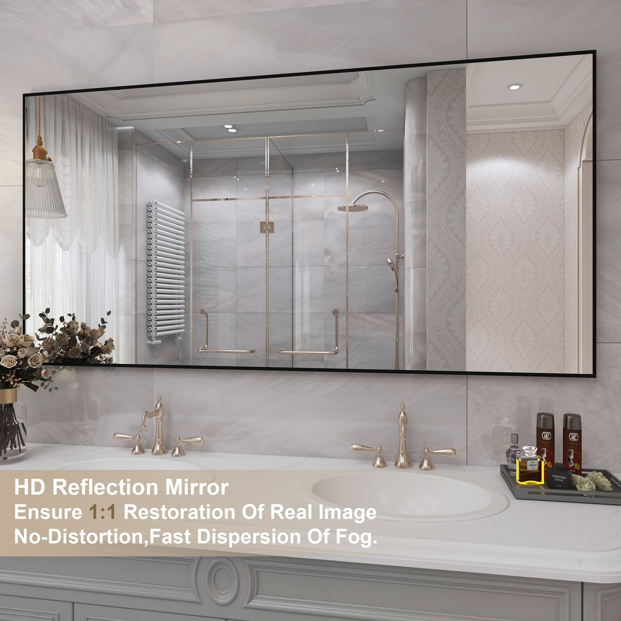 VIPLOOK Aluminum Alloy Framed Wall Mounted Bathroom Vanity Accent ...