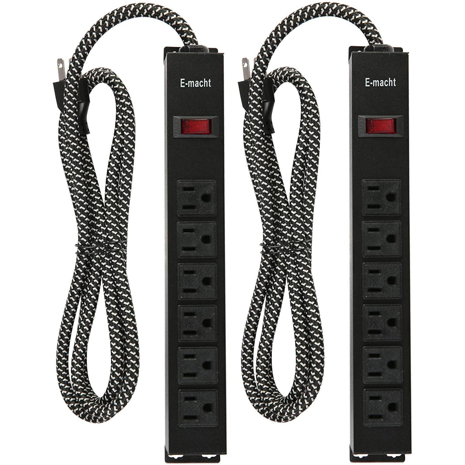 VIPMOON 6 Outlets Metal Heavy Duty Power Outlet, Long Power Strip Surge ...