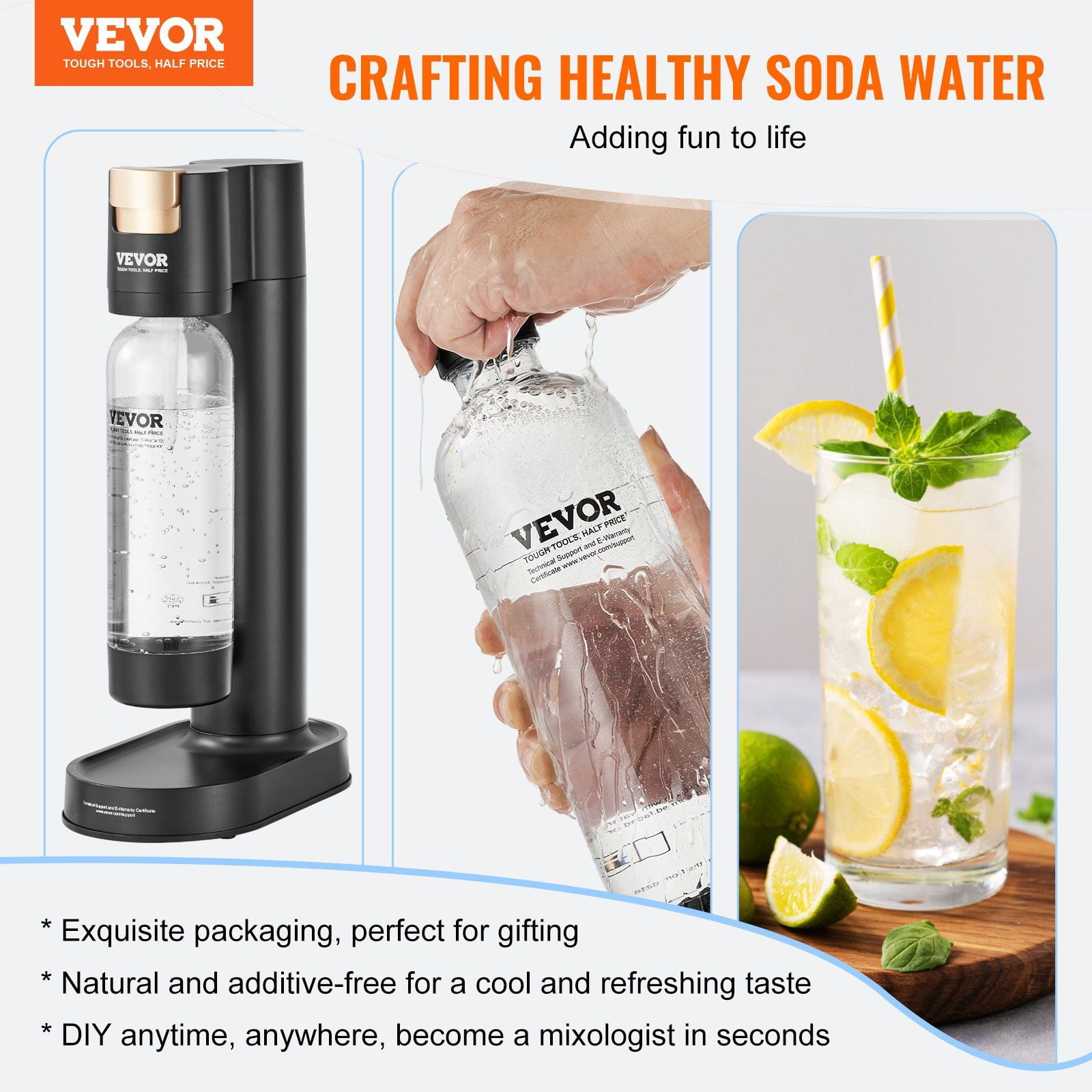 VIPMOON Soda Maker Machine for Home Carbonating, Sparkling Water Maker ...