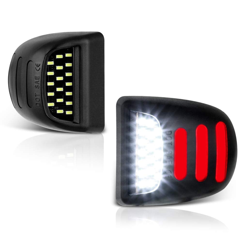 VIPMOTOZ Red OLED Neon Tube Pure White LED License Plate Light Tag Lamp ...