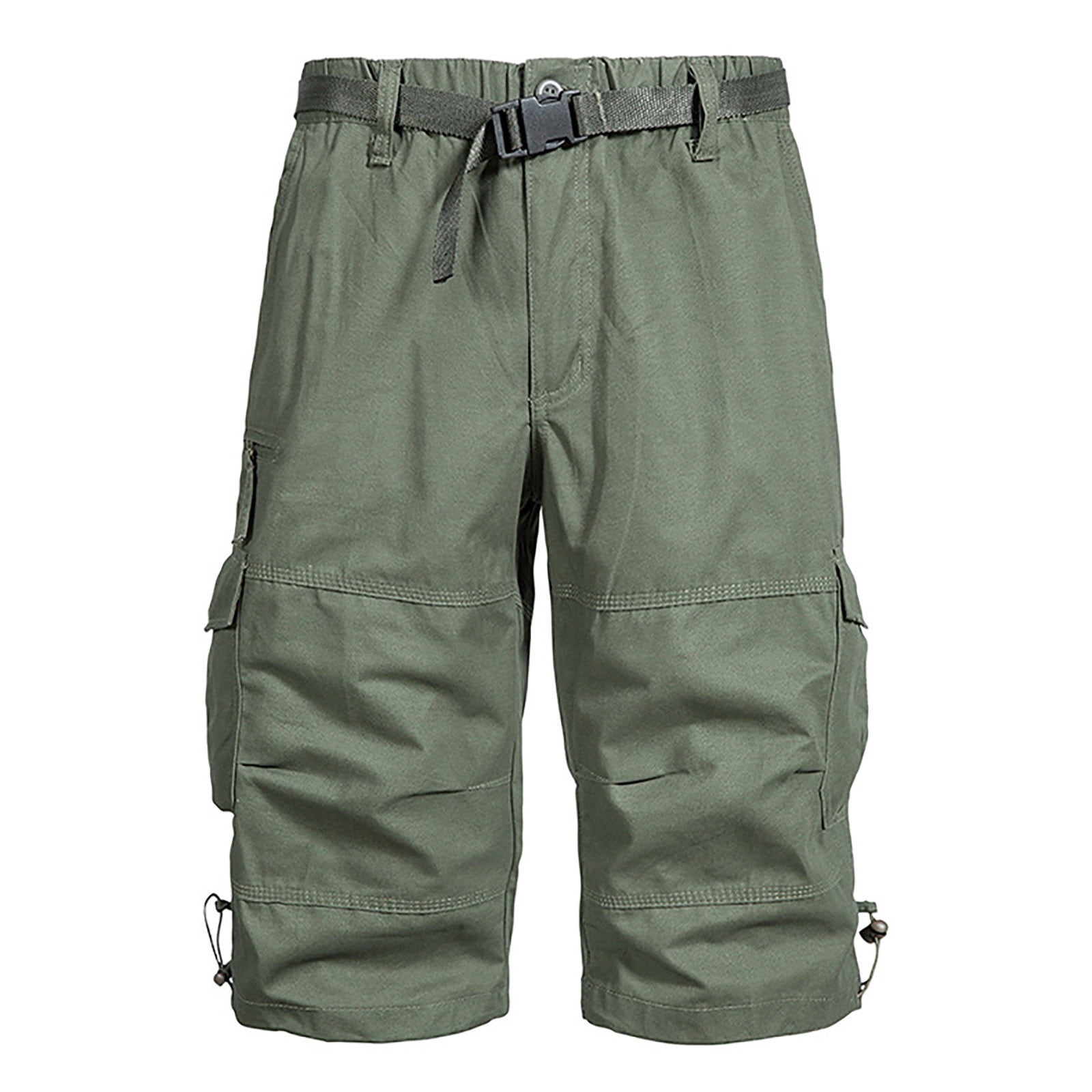 VIPOIN Below The Knee Shorts for Men Belted Classic Fit Multi Pockets ...